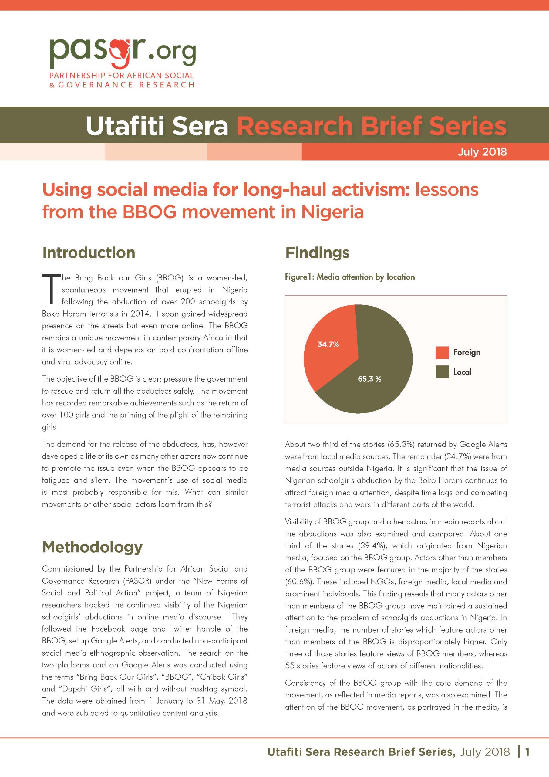 Using Social Media for Long-haul Activism: Lessons from the Bring Back ...